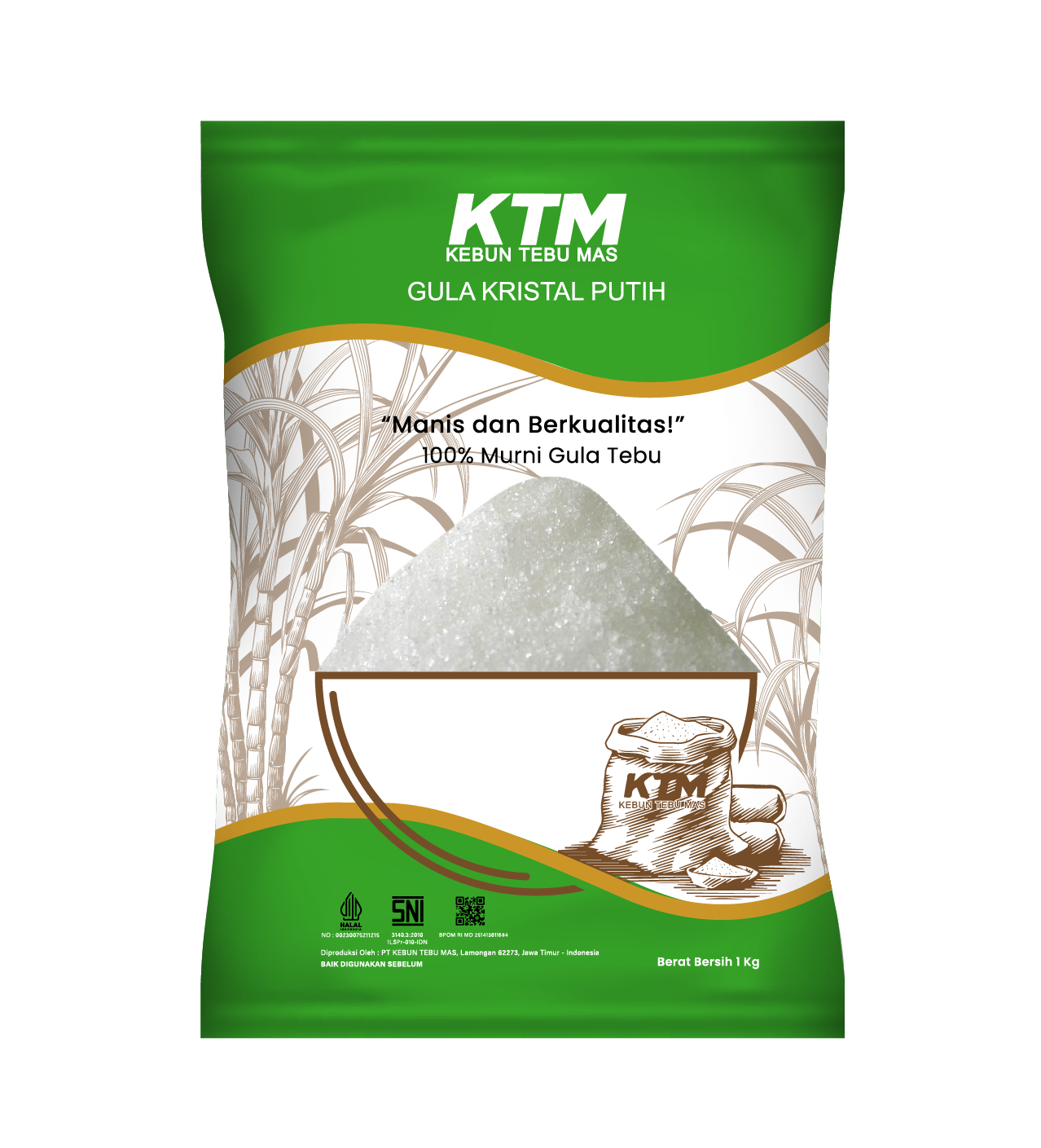 Gula Kristal Putih KTM 1 Kg 500 Gr