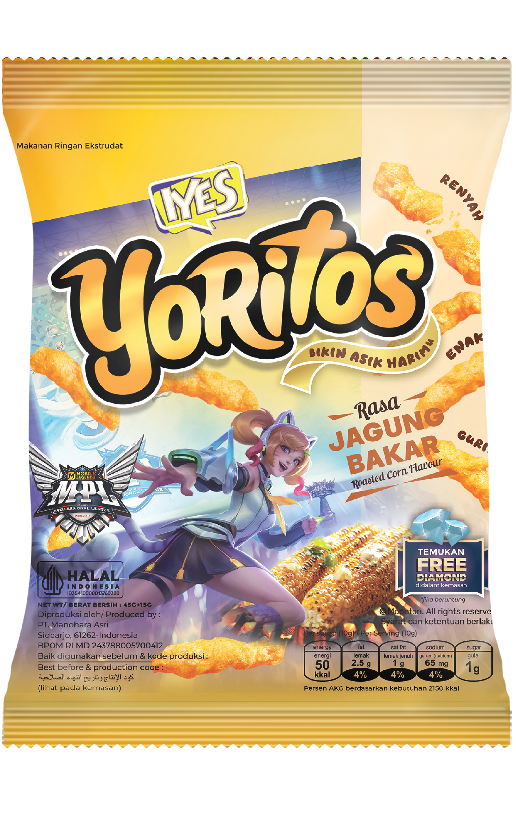 IYES YORITOS JAGUNG BAKAR 60GR